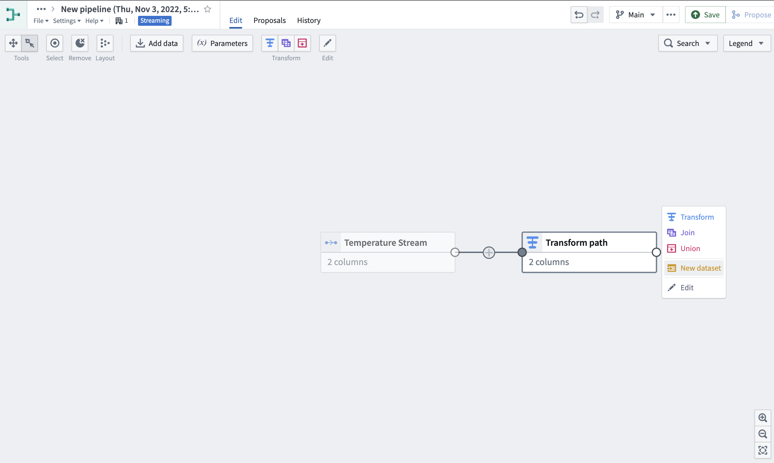 Building Pipelines • Getting Started • Create A Streaming Pipeline With Pipeline Builder • Palantir