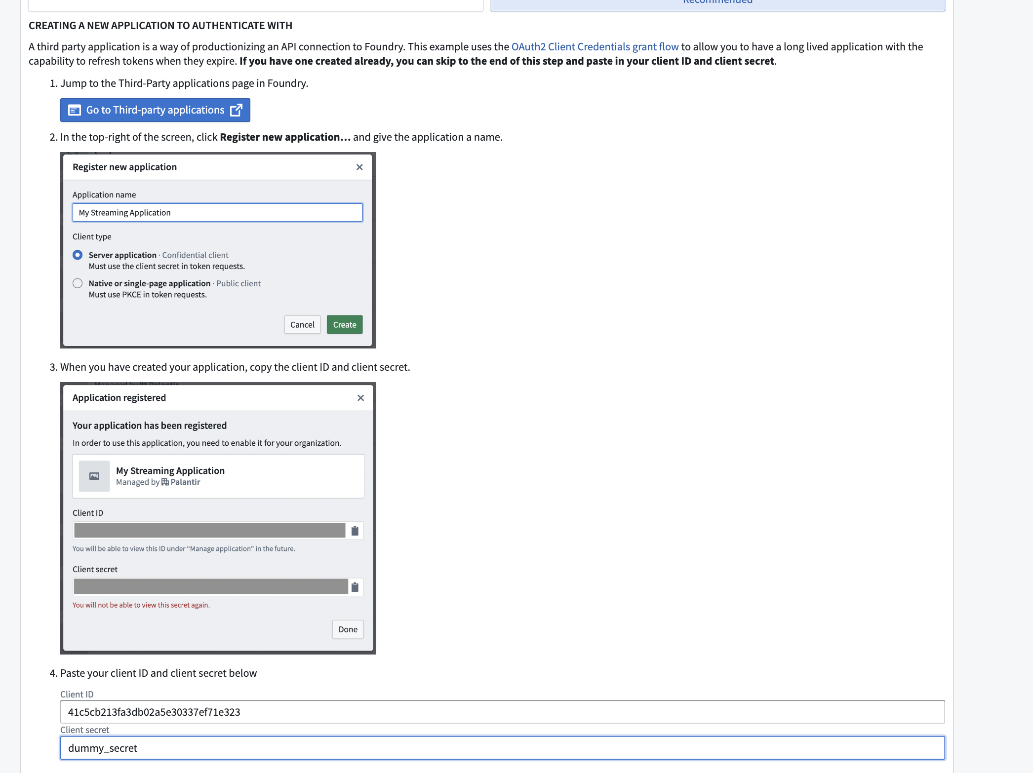 Data Connection • Push data into a stream • Palantir