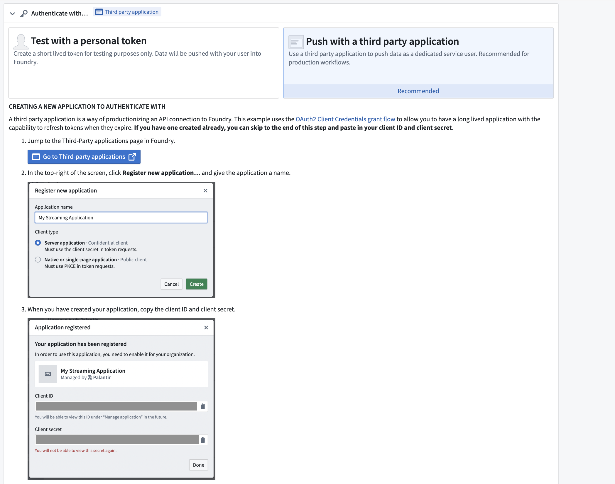 Data Connection • Push Data Into A Stream • Palantir 8740