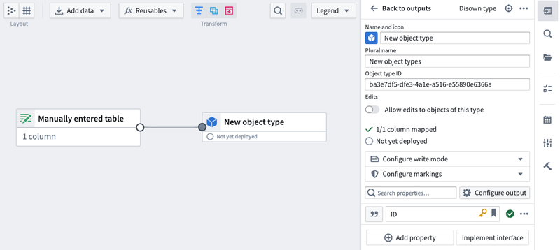 Pipeline Builder • Pipeline Outputs • Add An Ontology Output • Palantir