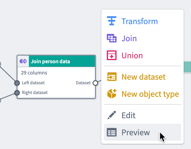 Pipeline Builder • Pipeline outputs • Preview pipeline • Palantir Pipeline Builder • Pipeline outputs • Preview pipeline • Palantir