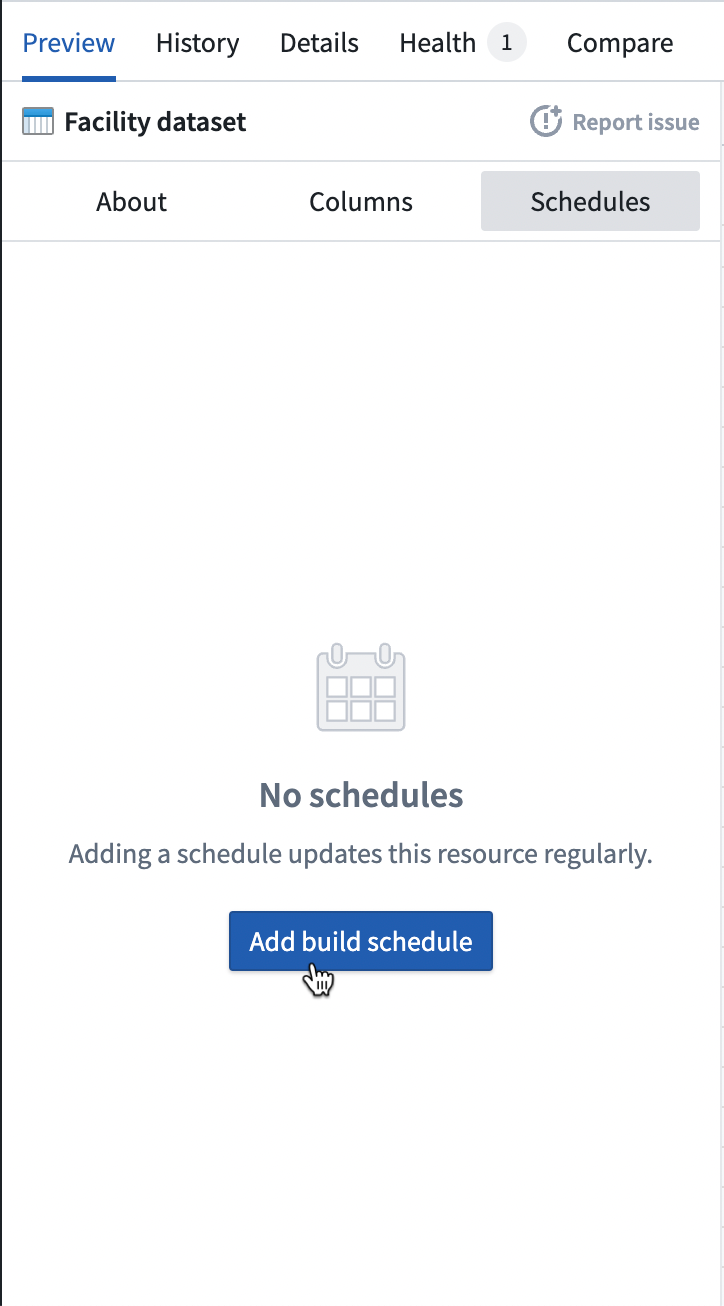 Pipeline Builder • Schedules • Create a schedule • Palantir