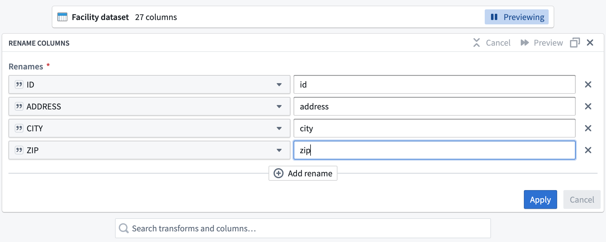 Pipeline Builder • Transforms • Transform Data • Palantir 4433