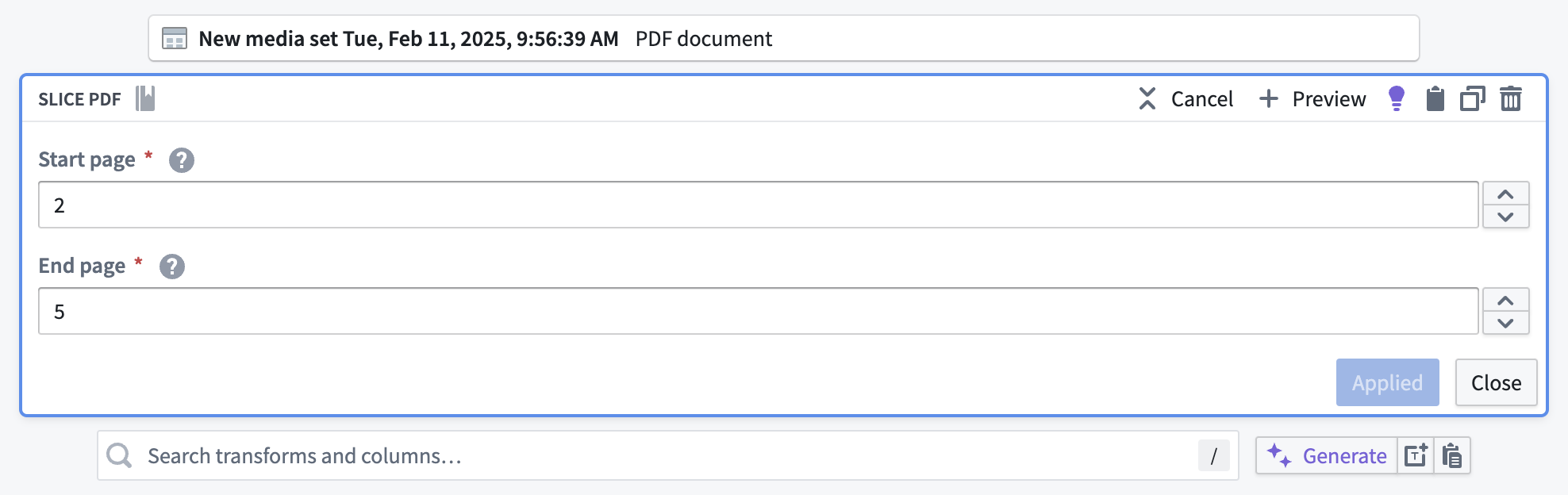 Pipeline Builder • Transforms • Transform media • Palantir